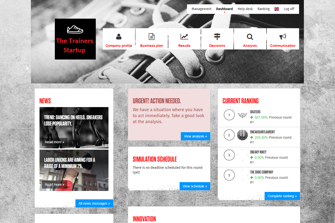 Trainers Start-up - Business Simulation | Edumundo